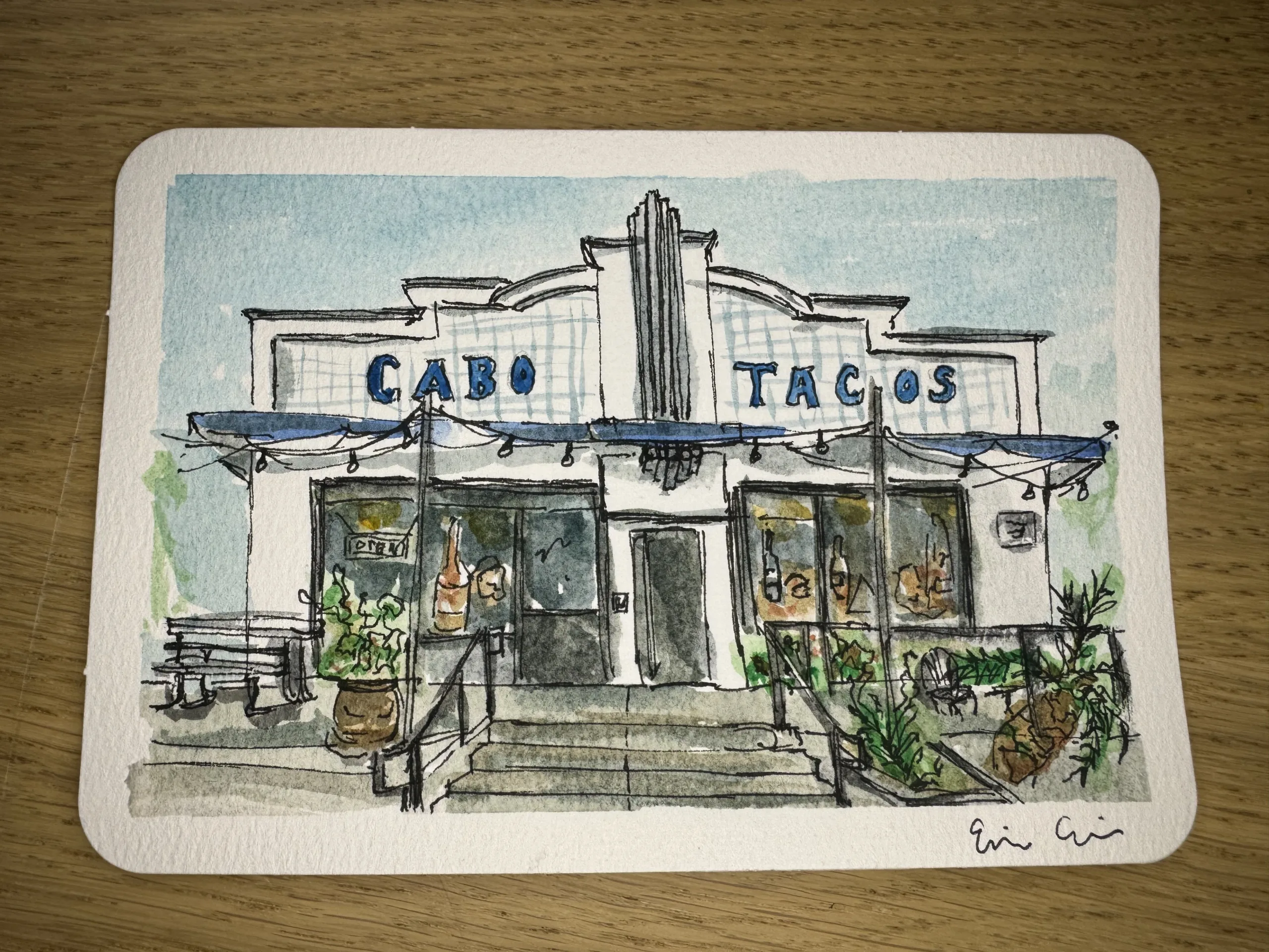 Ink and Watercolor: Cabo Tacos